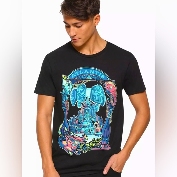 Disney | Shirts | Disney Atlantis Tee Shirt Graphic Black Menwomen ...